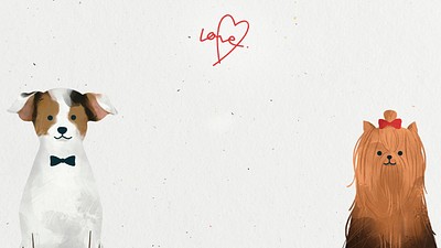 Dog wedding day watercolor background | Premium PSD - rawpixel