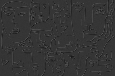 Abstract face line drawing black | Premium Photo - rawpixel