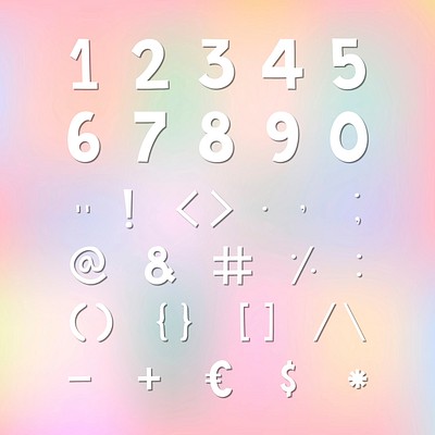Styled numbers and symbol set | Premium PNG - rawpixel