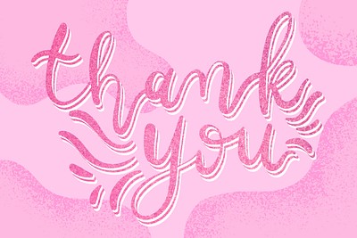 Pink thank you glittery calligraphy | Free Vector - rawpixel