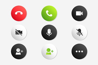 Smartphone call icon psd set | Premium PSD - rawpixel