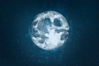 Blue super moon png sticker | Premium PNG Sticker - rawpixel