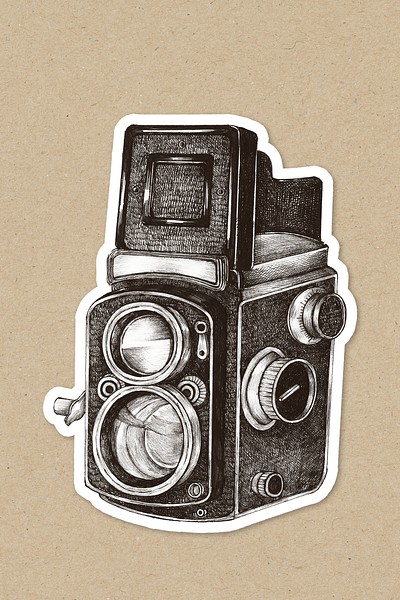 Hand drawn retro film camera | Premium PNG Sticker - rawpixel