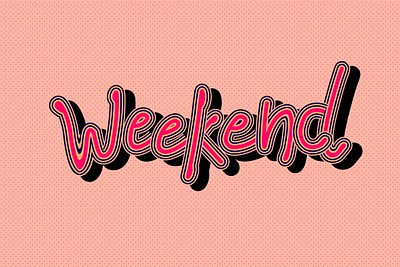 Hot pink Weekend png sticker | Premium PNG Sticker - rawpixel