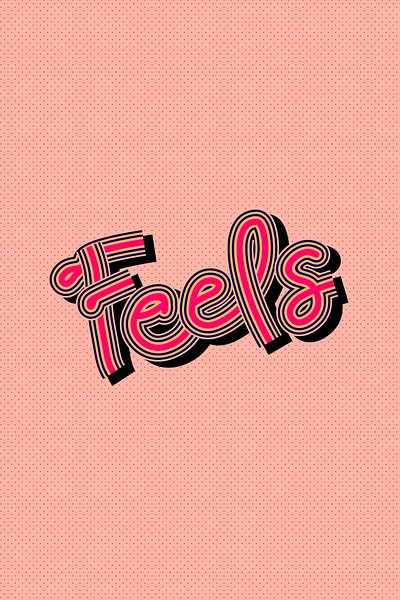 Colorful Feels calligraphy pink vector | Premium Vector - rawpixel