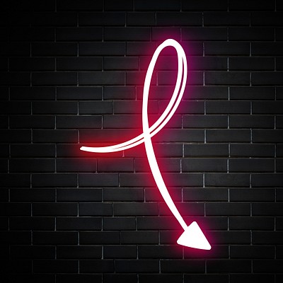 Neon red swirl arrow sign | Premium PSD - rawpixel