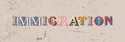 Immigration word vintage victorian typography | Free Photo - rawpixel