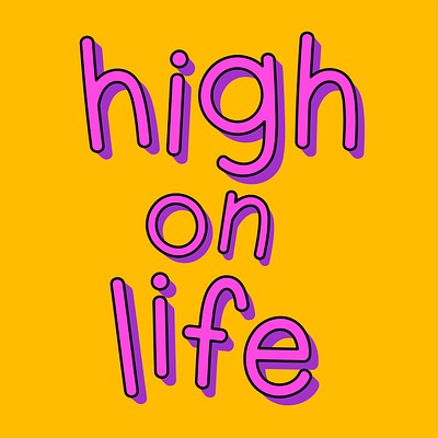 Purple high life typography design | Premium PNG Sticker - rawpixel