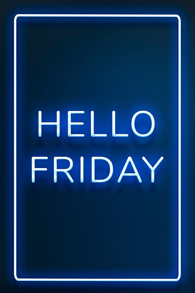 Hello Friday frame neon border | Free Photo - rawpixel