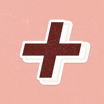 Plus sign png cursive lettering | Premium PNG Sticker - rawpixel