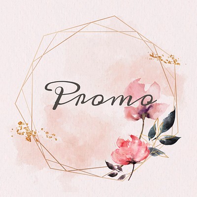 Promo word badge floral frame | Free Photo - rawpixel