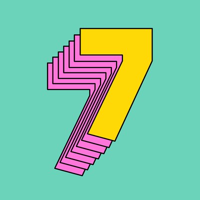 Transparent 3d number seven layered | Premium PNG Sticker - rawpixel