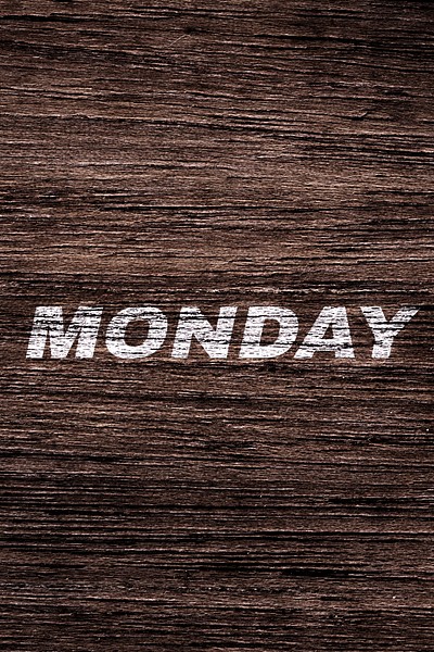 Monday lettering typography dark wood | Free Photo - rawpixel