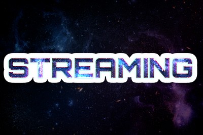 STREAMING text png typography galaxy | Premium PNG Sticker - rawpixel