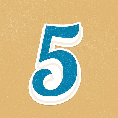 Png retro number 5 bold | Premium PNG Sticker - rawpixel