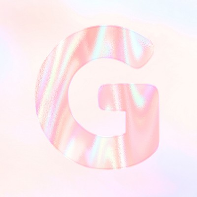 Holographic pastel letter G sticker | Premium PSD - rawpixel