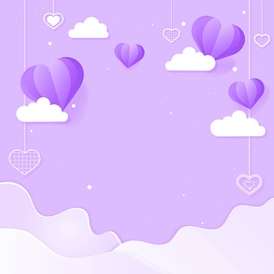 Background with purple hanging hearts | Free Photo - rawpixel
