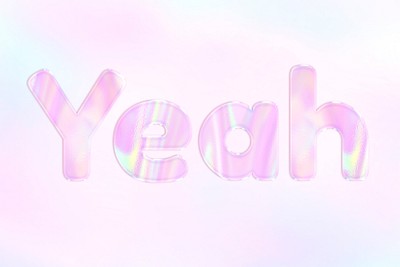 Cute yeah word pink gradient | Free Photo - rawpixel