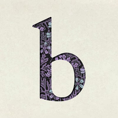 Vintage floral purple lowercase letter | Premium Vector - rawpixel