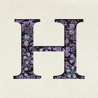 Vintage purple letter psd H | Premium PSD - rawpixel