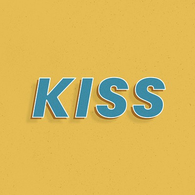 Png kiss 3d retro font | Premium PNG Sticker - rawpixel