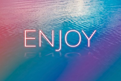 Enjoy text neon typography still | Free Photo - rawpixel