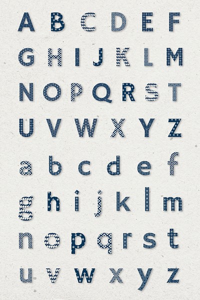 Japanese pattern alphabet set psd | Premium PSD - rawpixel