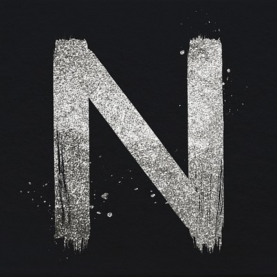 Letter n png silver glitter | Premium PNG Sticker - rawpixel