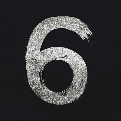 Silver glitter 6 number png | Premium PNG Sticker - rawpixel
