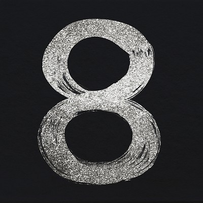 Silver glitter 8 number psd | Premium PSD - rawpixel