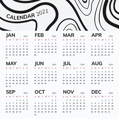 Calendar 2021 yearly editable template | Premium Vector - rawpixel