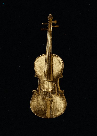 Vintage gold violin design element | Premium PNG Sticker - rawpixel