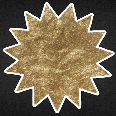 Gold sun ray sticker white | Premium PNG Sticker - rawpixel