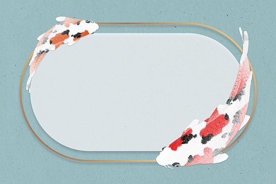Oval koi fish frame design | Premium PSD - rawpixel