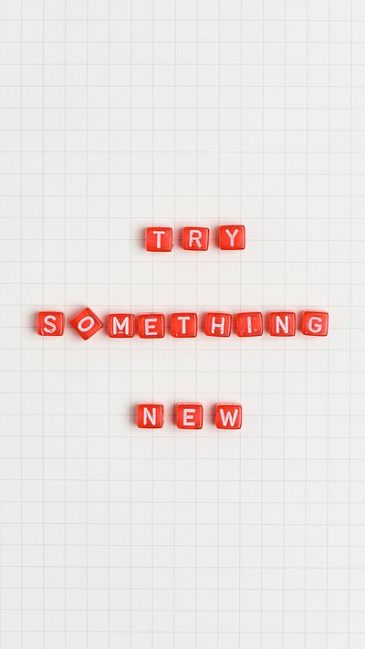 TRY SOMETHING NEW beads text | Free Photo - rawpixel