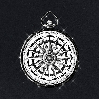 Sparkling classic compass design element | Premium PSD - rawpixel
