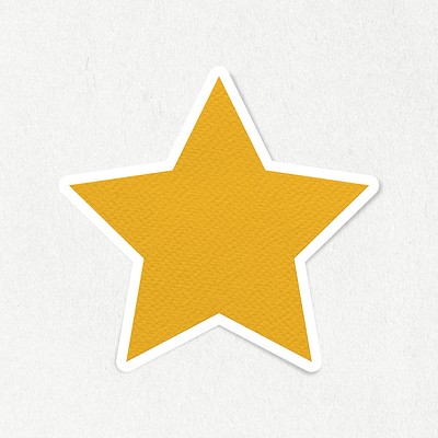 Yellow paper star shaped sticker | Premium PSD - rawpixel