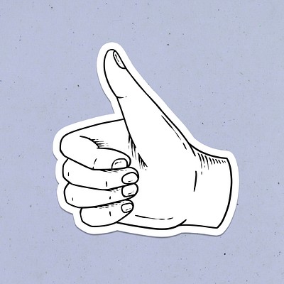 Thumbs hand sign drawing sticker | Premium PNG Sticker - rawpixel