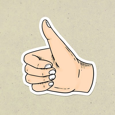 Thumbs hand sign drawing sticker | Premium PNG Sticker - rawpixel