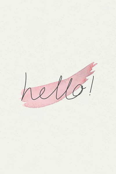Hello typography pink brush stroke | Premium Vector - rawpixel