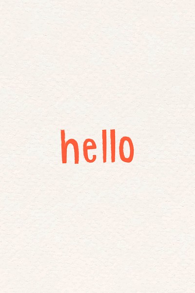 Orange hello greetings typography design | Premium Vector - rawpixel