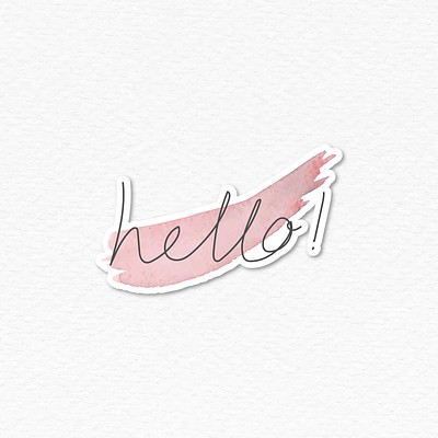Hello typography pink brush stroke | Premium Vector - rawpixel