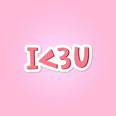 Pink I love you typography | Premium Vector - rawpixel