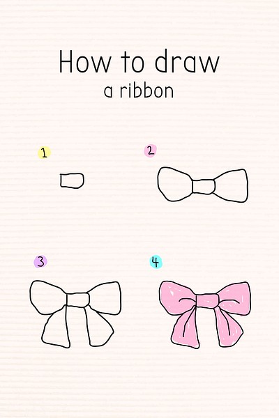 How draw ribbon doodle tutorial | Premium Vector - rawpixel