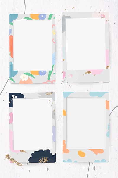 Png flower decorated instant camera | Premium PNG - rawpixel