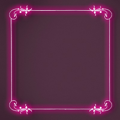 Neon pink filigree frame border | Premium PSD - rawpixel