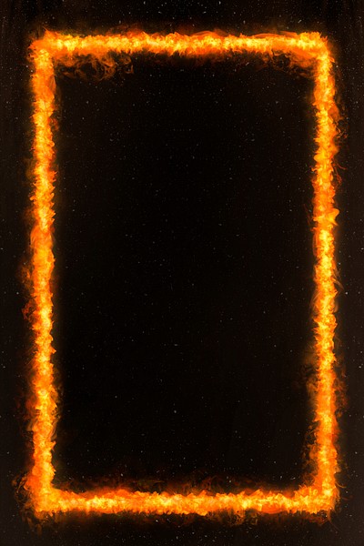 Orange rectangle fire frame psd | Premium PSD - rawpixel