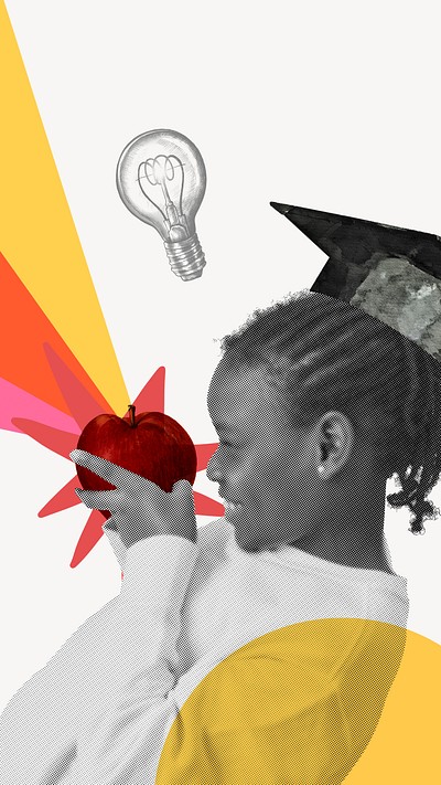 Kid learning phone wallpaper, | Premium Photo Illustration - rawpixel