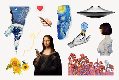 Starry Night torn paper collage | Premium PSD - rawpixel