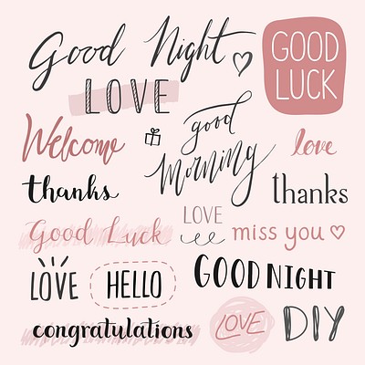 Greetings typography design vector collection | Premium Vector - rawpixel